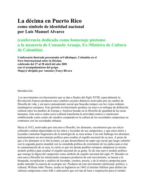 La décima en Puerto Rico