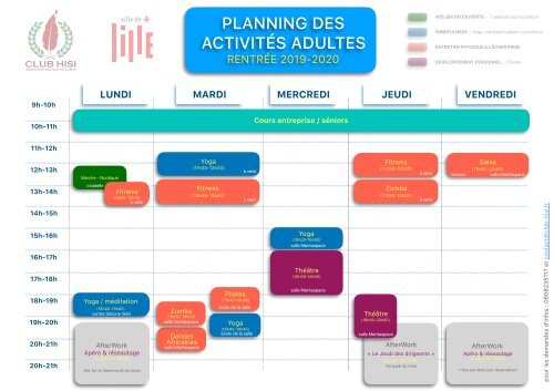 Planning Adultes - SAISON 2019/2020