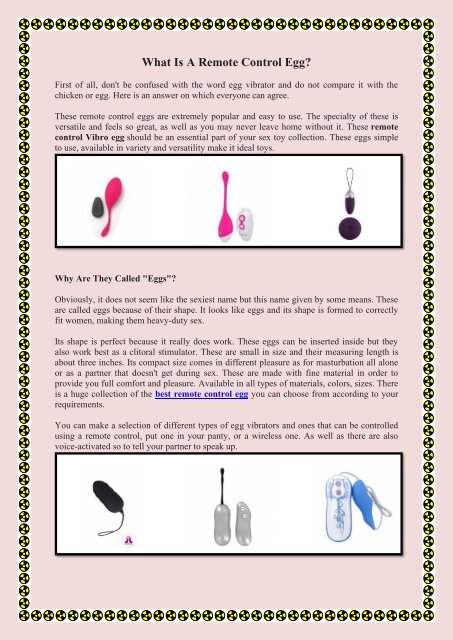 What is a remote control egg