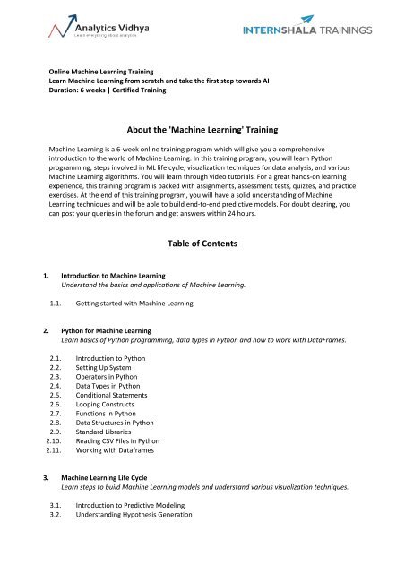 machine-learning ToC