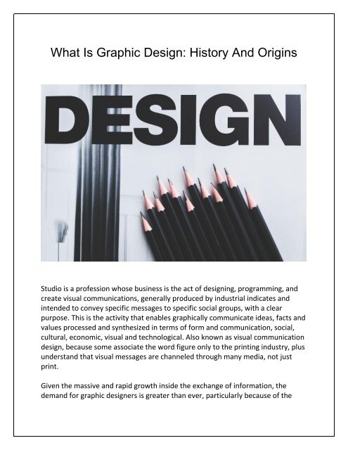 What Is Graphic Design History And Origins