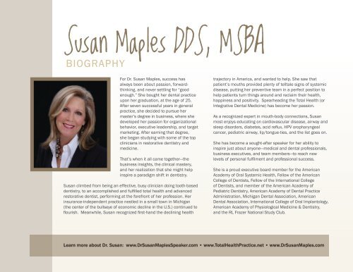 Dr. Susan Maples Speaker Packet 2019
