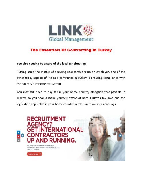 The Essentials Of Contracting In Turkey