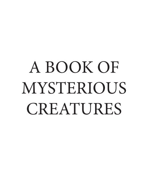 a book of mysterious creatures