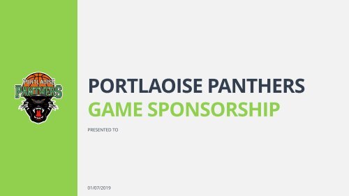 Portlaoise Panthers Sponsorship Pack 2019-2020