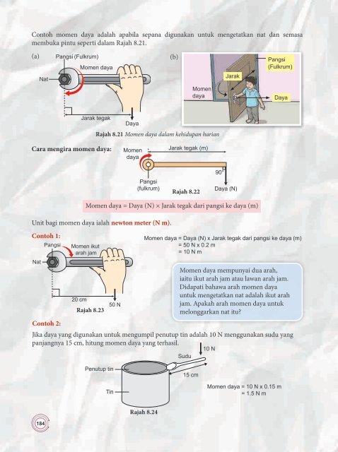 Contoh momen daya adalah