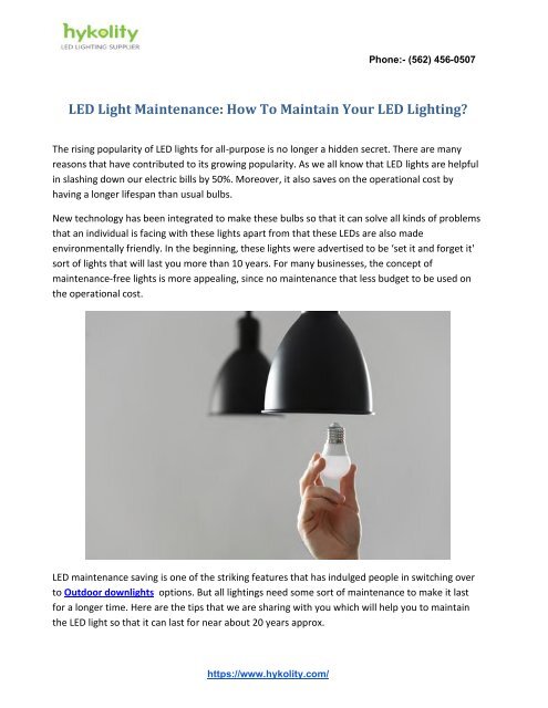 LED Light Maintenance How To Maintain Your LED Lighting