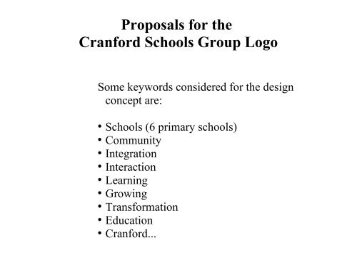Cranford Group of Schools / ADMAT Logo - Creative concept presentation