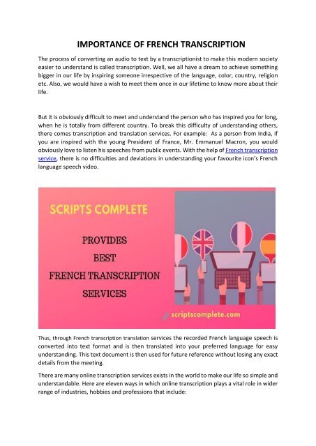 French Transcription Services