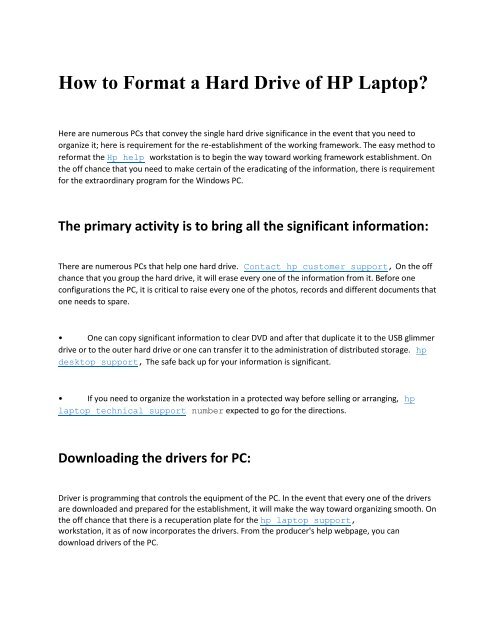 How to Format a Hard Drive of HP pdf