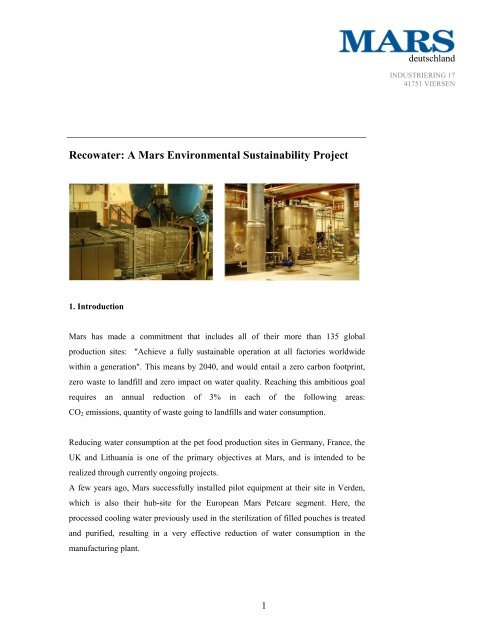 Recowater: A Mars Environmental Sustainability Project