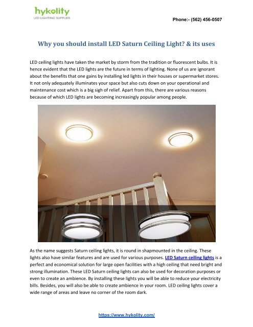 Why you should install LED Saturn Ceiling Light