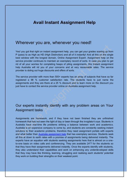 Instant Assignment Help