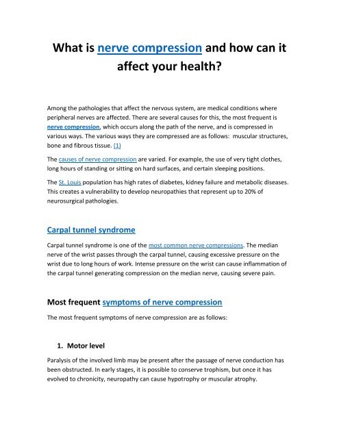 What is nerve compression and how can it affect your health