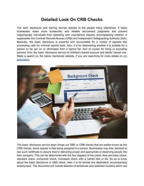 Detailed Look On CRB Checks_