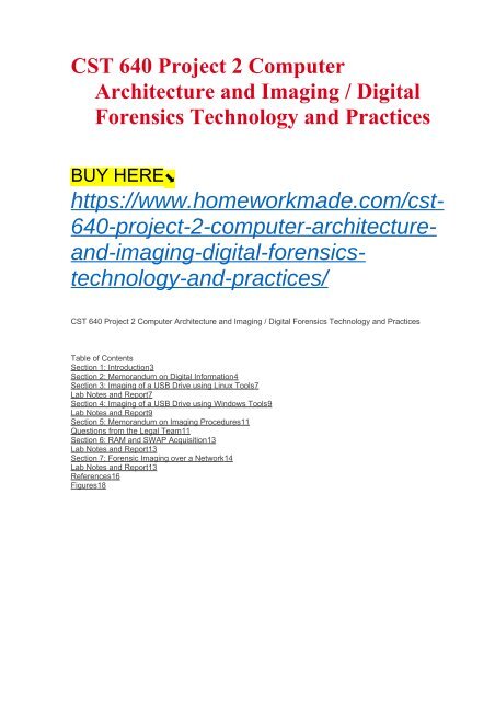 CST 640 Project 2 Computer Architecture and Imaging : Digital Forensics ...