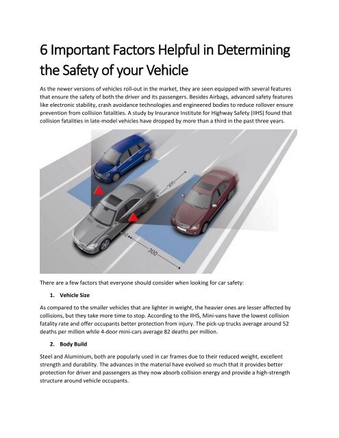What Factors Helpful in Determining the Safety of your Vehicle