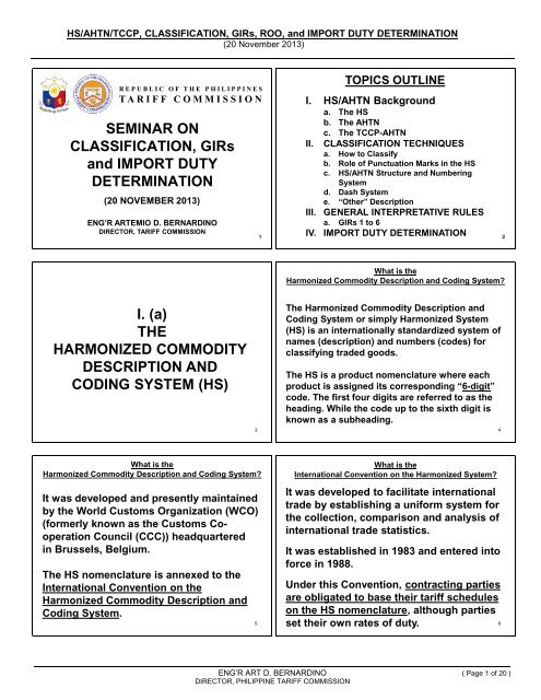 Harmonized System Code