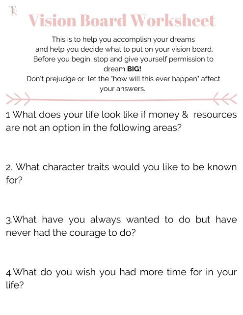 Vision Board Worksheet