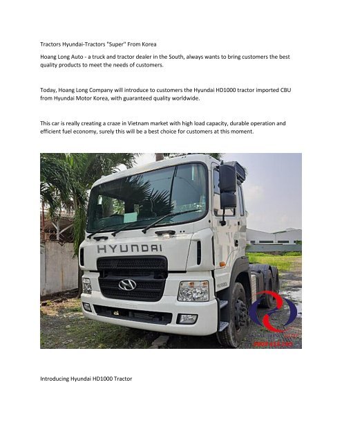 Hyundai HD1000 Tractor Trailer Review