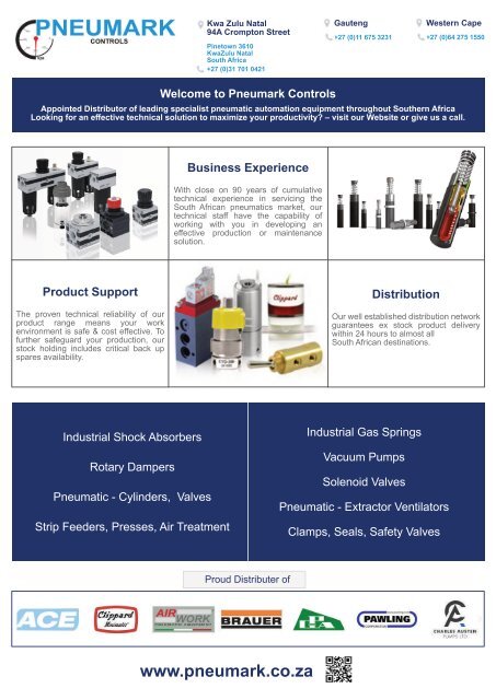 Pneumark Controls Product Range overview