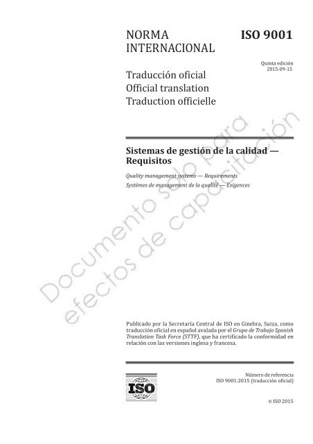 gestion de calidad iso 9001