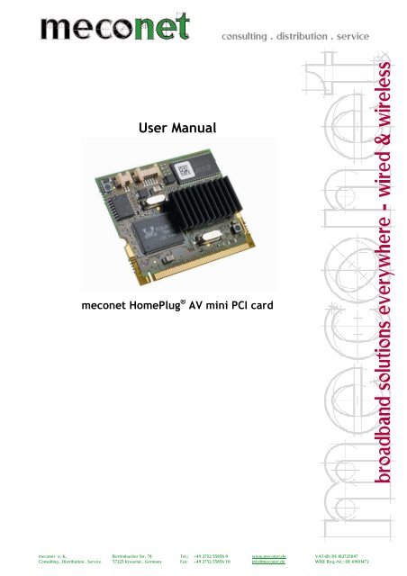 User Manual meconet HomePlug