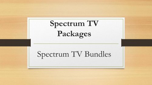 Spectrum TV Bundles