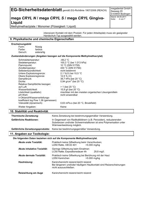 EG-Sicherheitsdatenblatt