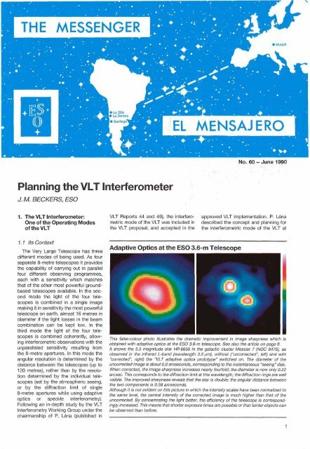 Planning the VLT Interferometer - ESO