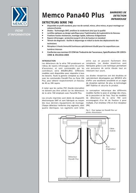 Fiche technique - Memco