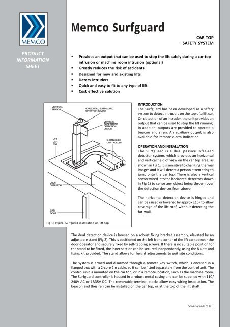 Surfguard Information Sheet - Memco
