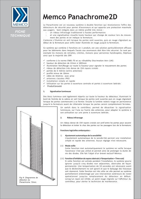 PANACHROME 2D Fiche technique - Memco