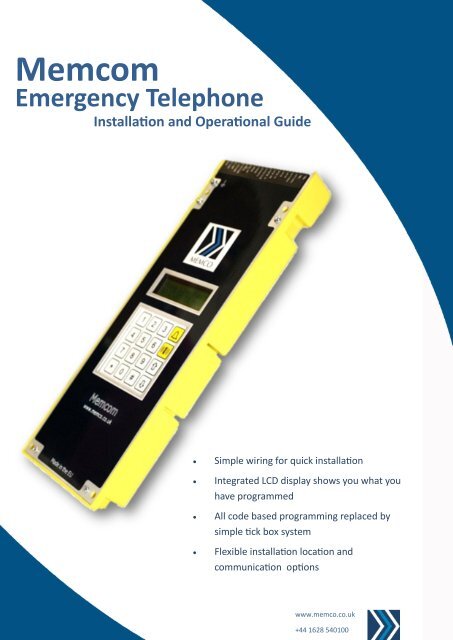 Product Installation Sheet - Memco