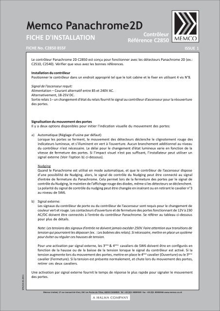 Fiche d´installation - Memco