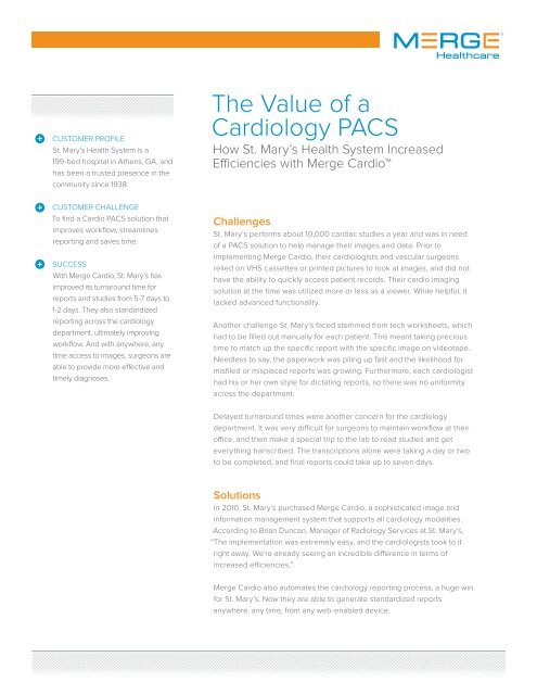 The Value of a Cardiology PACS - Merge Healthcare