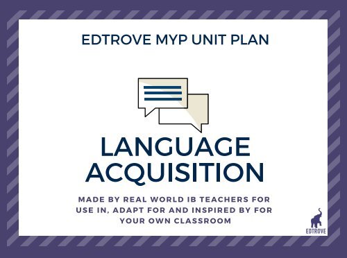 MYP Language Acquisition (English) R - Plot and Setting