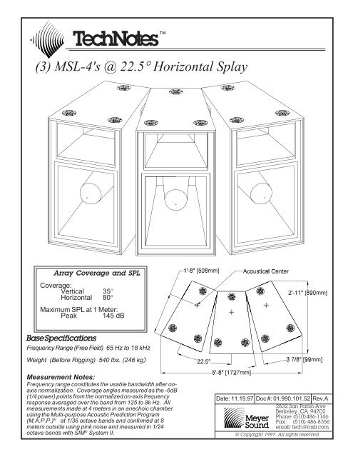 MSL-4's @ 22.5 - Meyer Sound