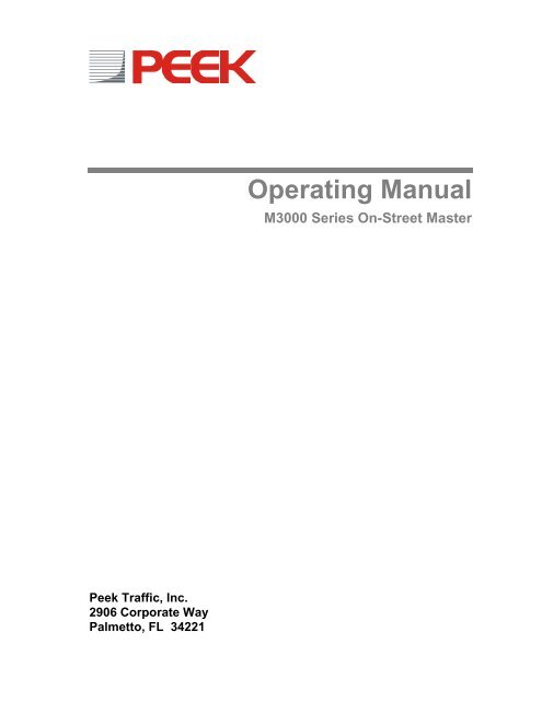 M3000 Series Master Controller Operating Manual - Peek Traffic ...