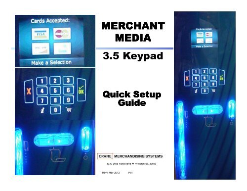 MERCHANT MEDIA 3.5 Keypad - Can-West Vending Distributors