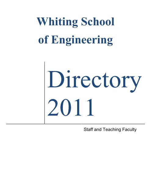 Whiting School of Engineering - Johns Hopkins University
