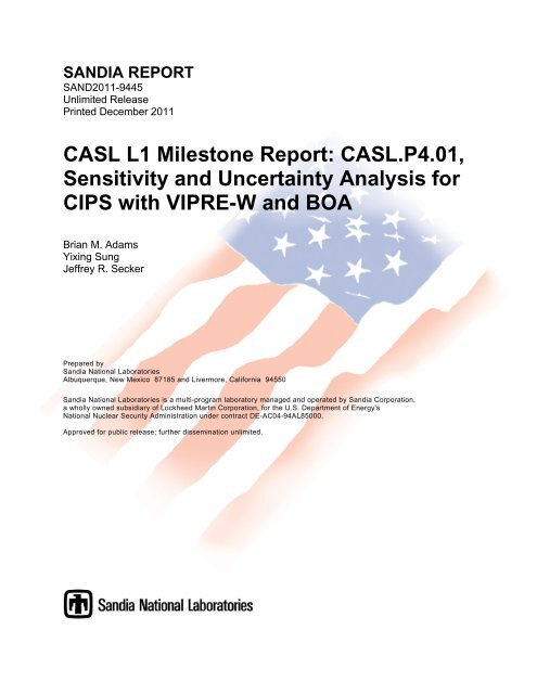 CASL L1 Milestone Report - prod.sandia.gov - Sandia National ...
