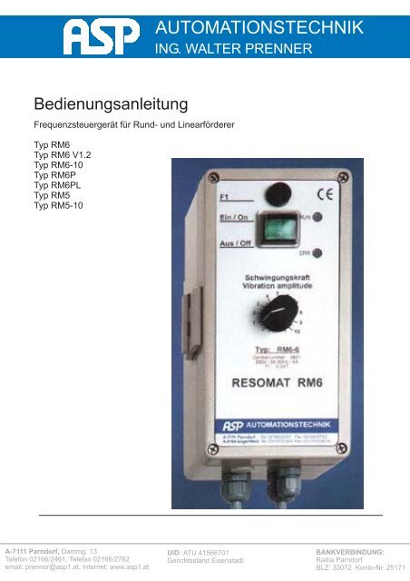 RESOMAT RM6 - Automationstechnik Ing. Walter Prenner