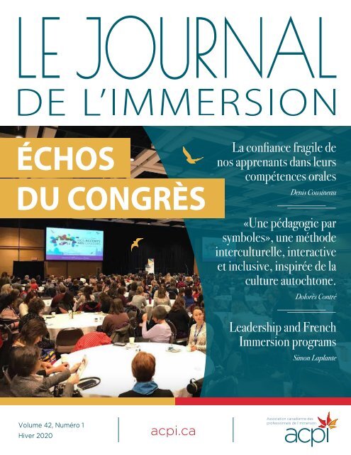 Le Journal de l’immersion - Volume 42, Numéro 1, Hiver 2020