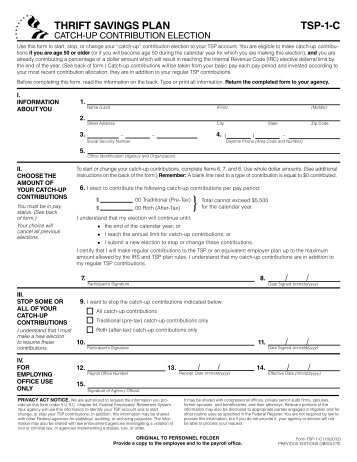 Form TSP-76 - Thrift Savings Plan