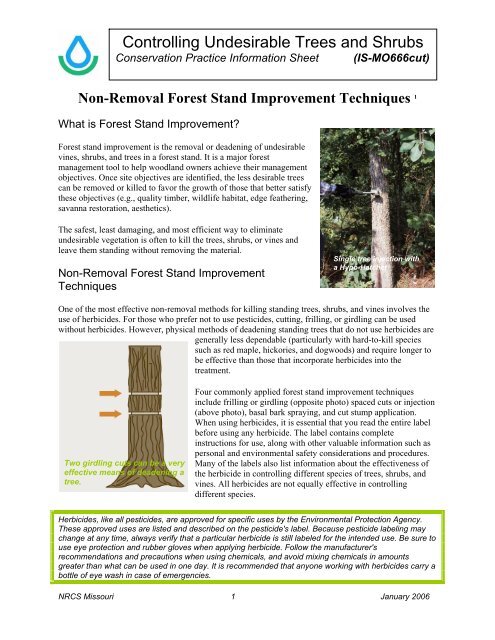 Non-Removal Forest Stand Improvement ... - Missouri NRCS