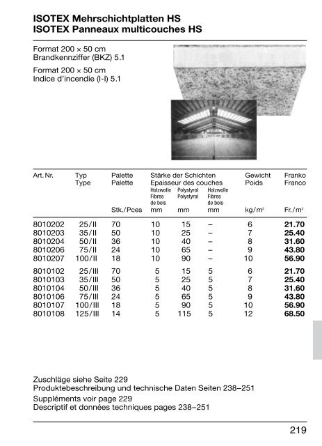 219 ISOTEX Mehrschichtplatten HS ISOTEX Panneaux ...