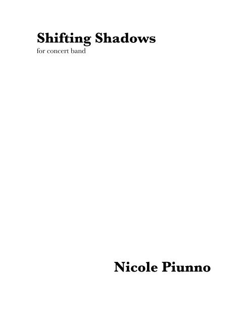 Shifting Shadows Revised Score - Score