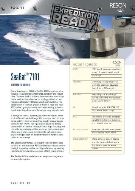 Seabat 7101 Multibeam Sonar System - The Best Picture Of Beam