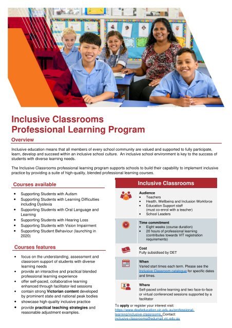 Inclusive Classrooms Flyer 2020